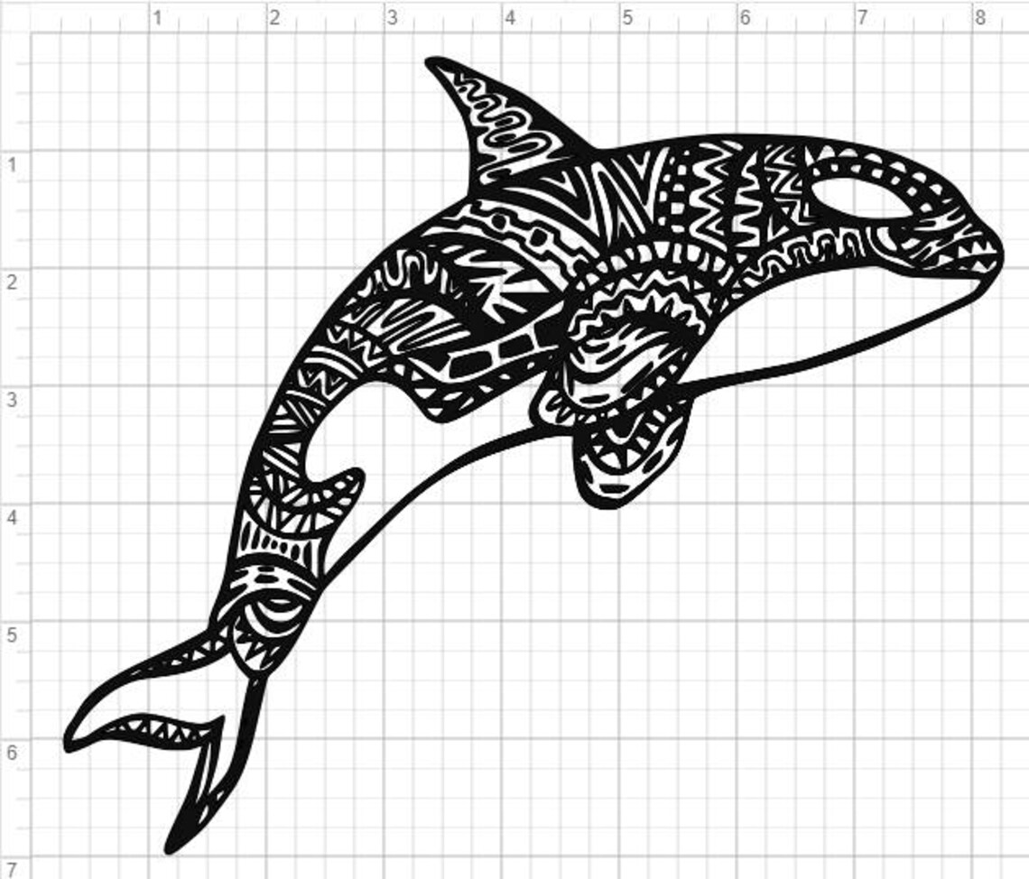 Orca Killer Whale Mandala Design SVG PDF EPS Dxf