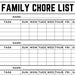 The Family Chore List - Kinda Organized Printable Lists - Etsy
