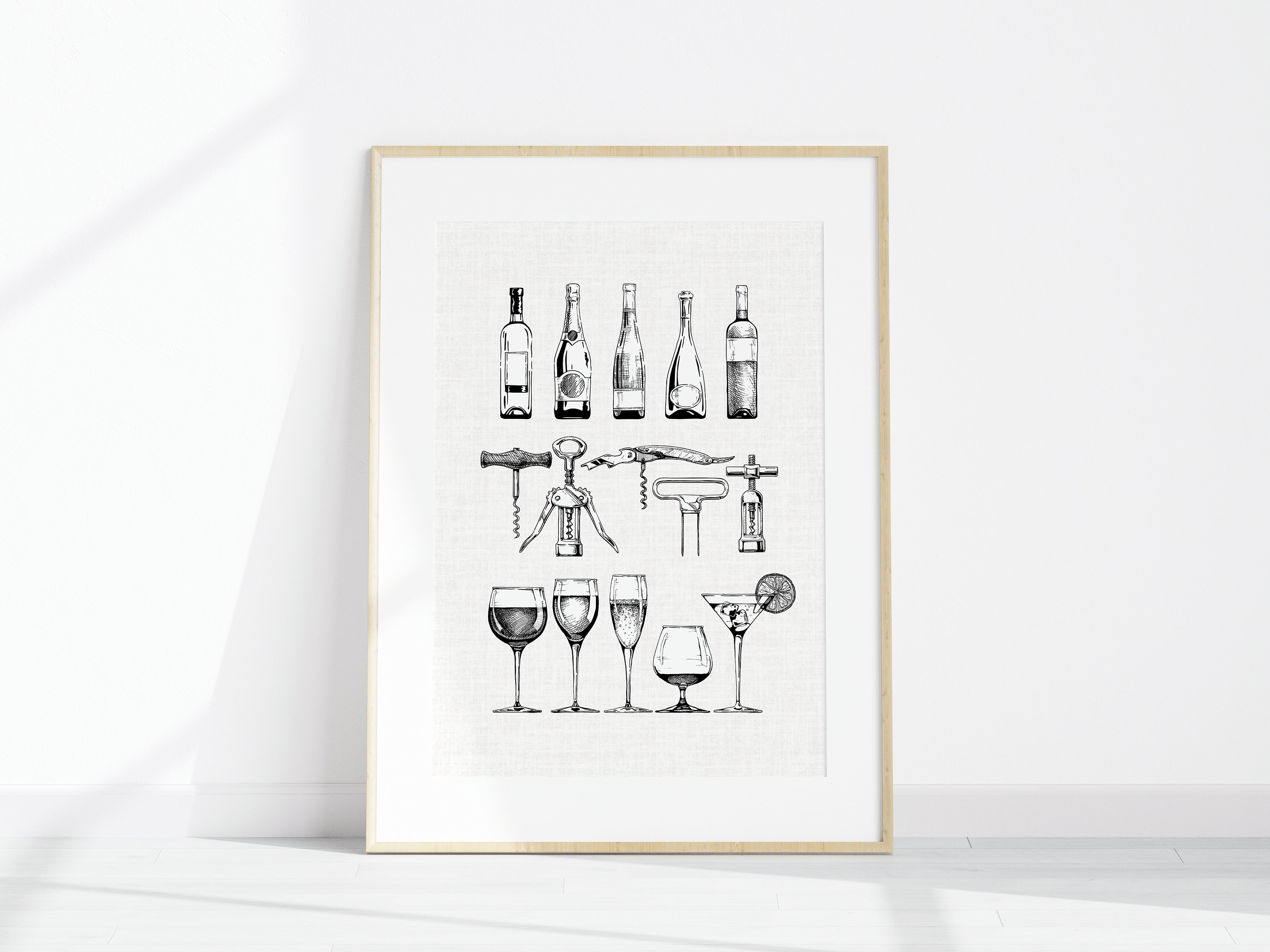 Bar Cart Art Prints, Printable Gallery Wall Set of 2 Wall Hangings ...