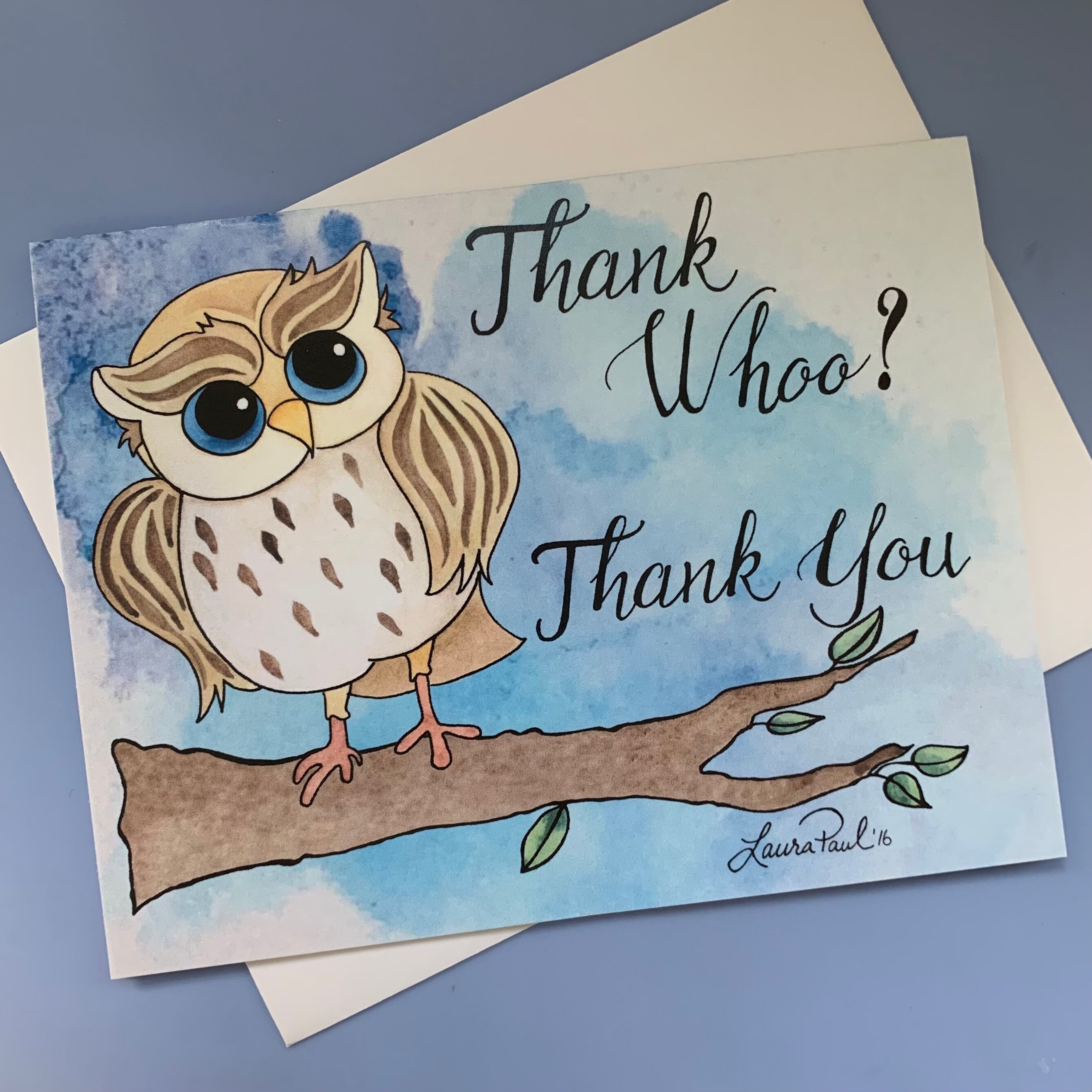 Thank Whoo Thank You Card - Etsy