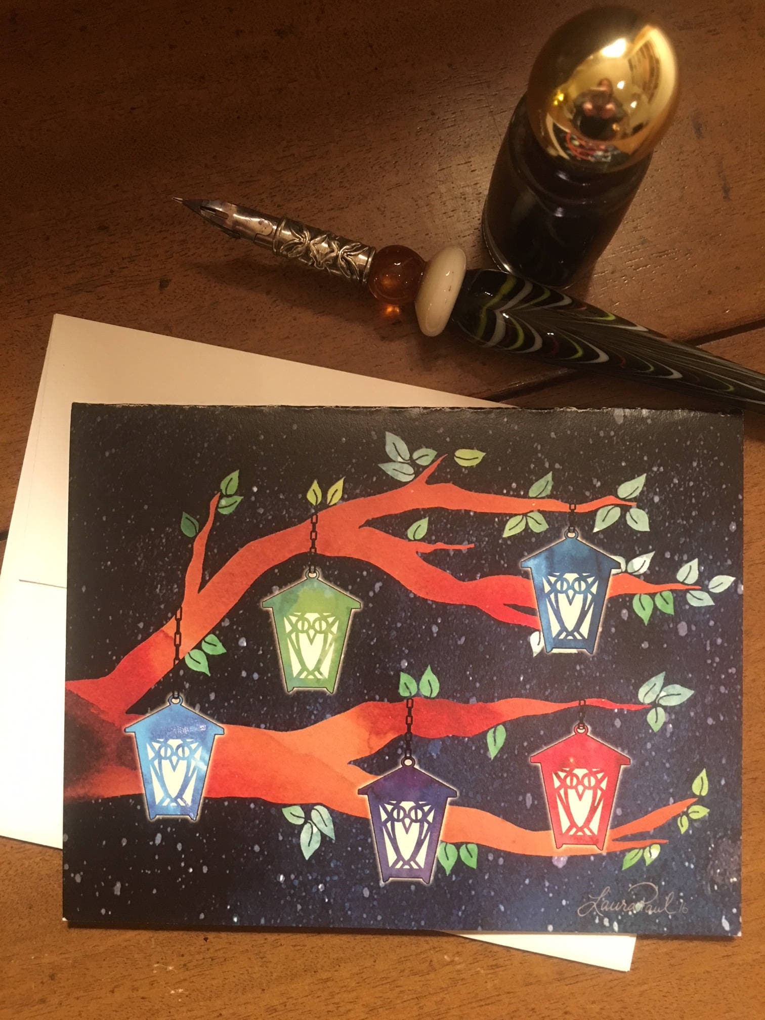 Lantern Night Notecard - Etsy