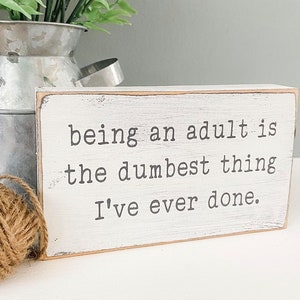 Funny Rustic Wood Sign Sarcastic Adult Humor Mini Wooden Shelf - Etsy