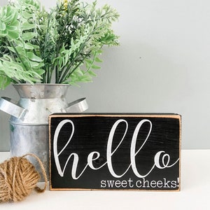 Hello Sweet Cheeks Sign for Toilet Wooden Farmhouse Style - Etsy