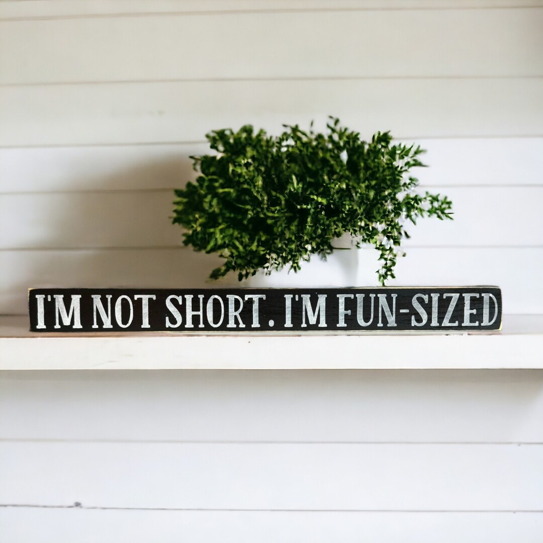 I'm Not Short I'm Fun Sized Funny Wood Sign Cute Desk Decor Funny ...
