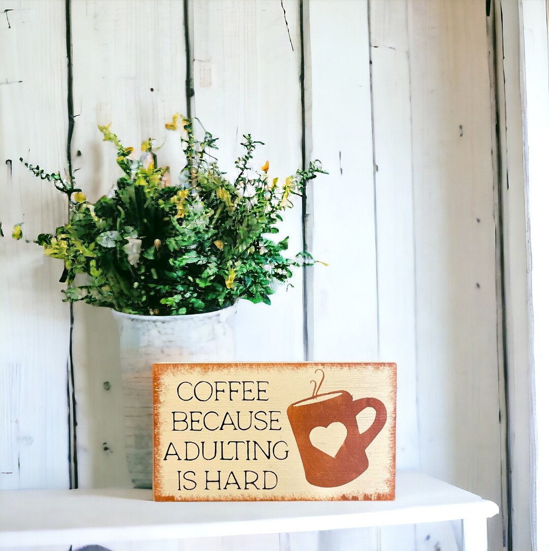 Wooden Coffee Sign Kitchen Counter Decor Coffee Bar Sign - Etsy