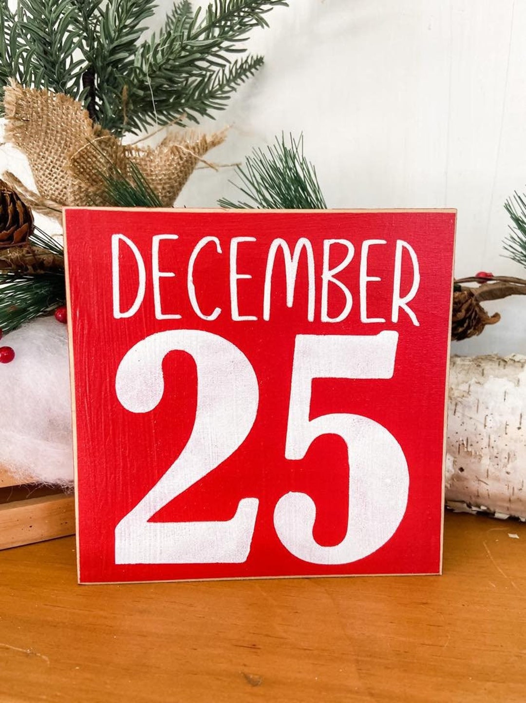 Christmas Date Sign December 25th Sign Mordern Christmas Signs - Etsy