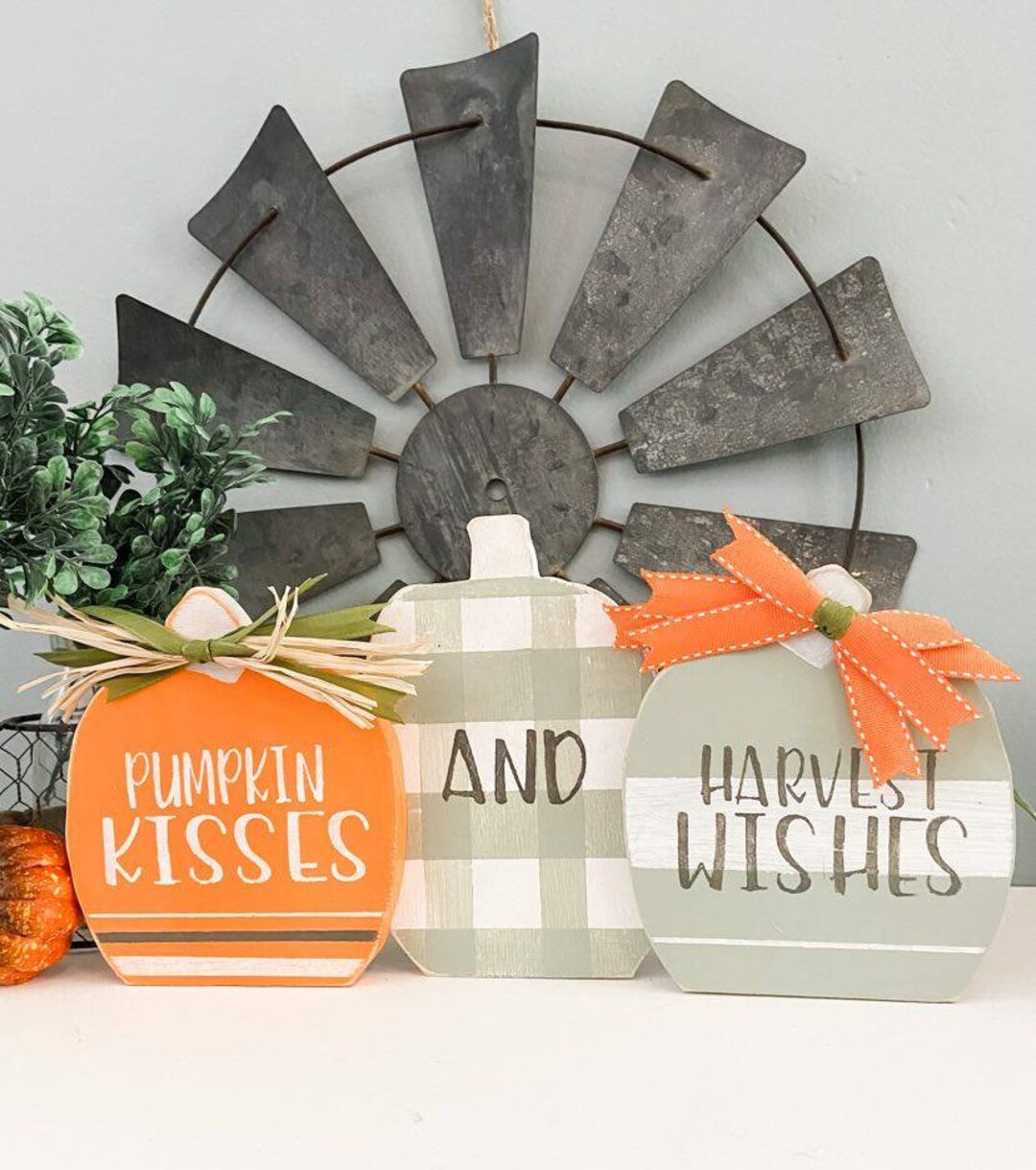 Wood Pumpkin Set Rustic Home Fall Decor Fall Mantel - Etsy