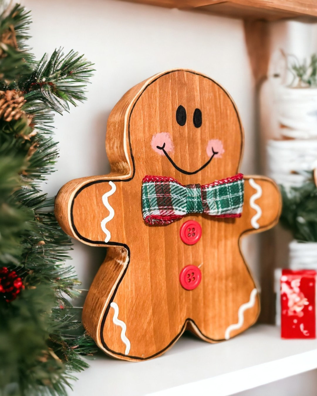 Gingerbread Man Christmas Decoration Primitive Holiday Decor Christmas ...