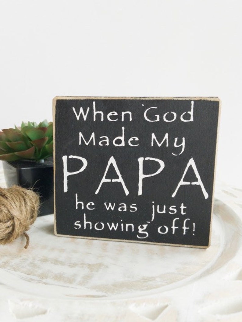 Wood Sign for Papa Wooden Block Sign Funny Papa Gifts From - Etsy