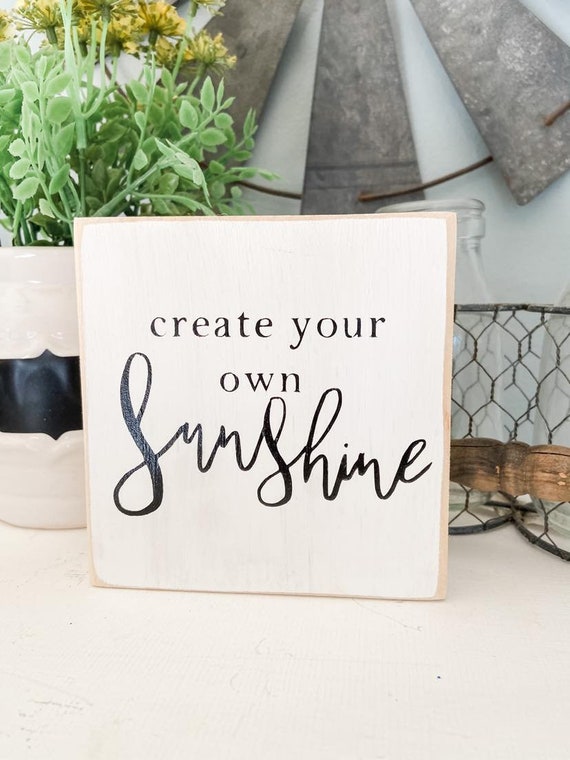Sunshine Sign Inspirational Desk Decor Cubicle Decorations | Etsy