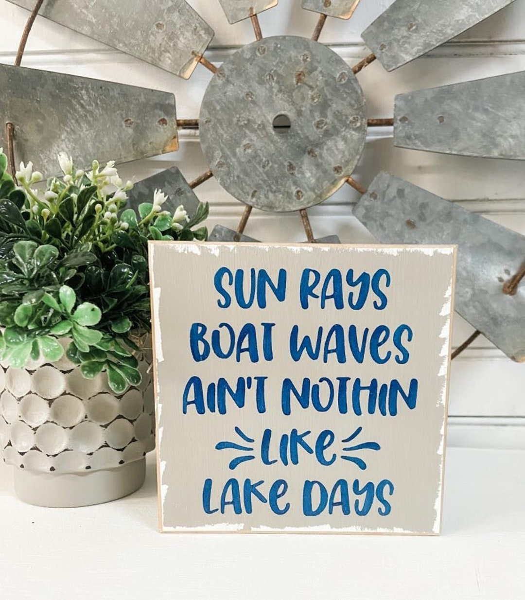 Sun Rays Boat Waves Aint Nothin Like Lake Days Wood Block Sign - Etsy