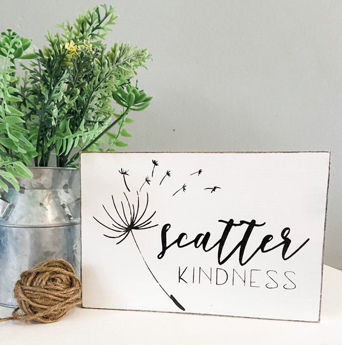 Scatter Kindness Wood Sign Dandelion Wall Decor Inspirational - Etsy