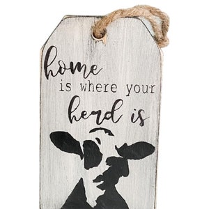 Rustic Wood Tag Wooden Cow Sign Wood Tiered Tray Sign Wood Tag Sign ...