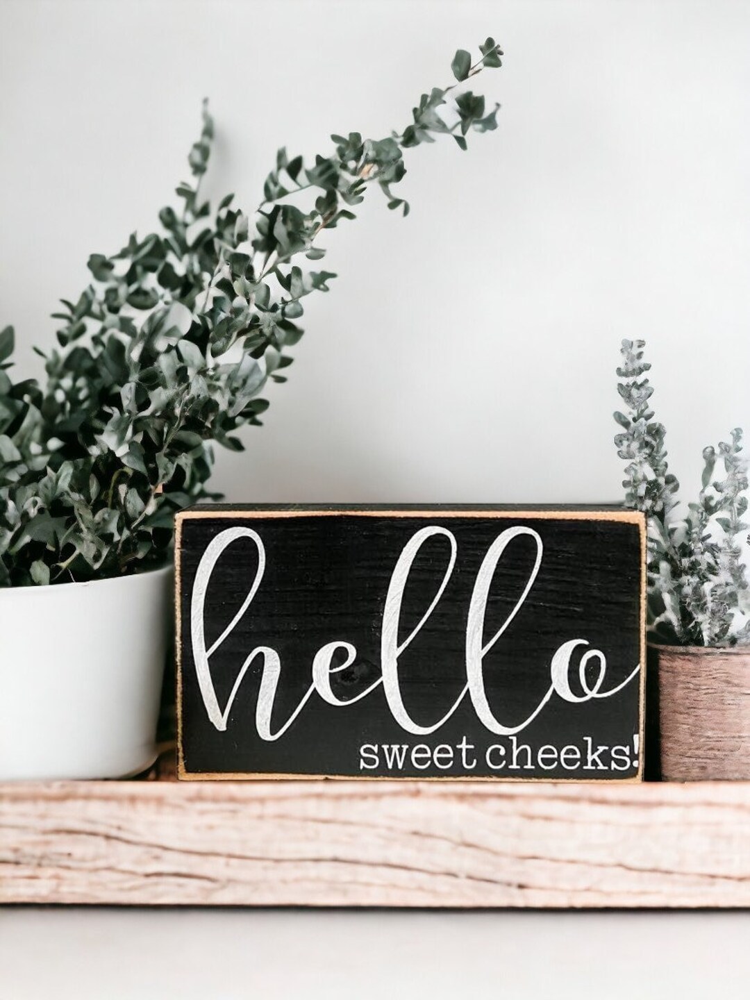 Hello Sweet Cheeks Sign for Toilet Wooden Farmhouse Style Bathroom Sign ...