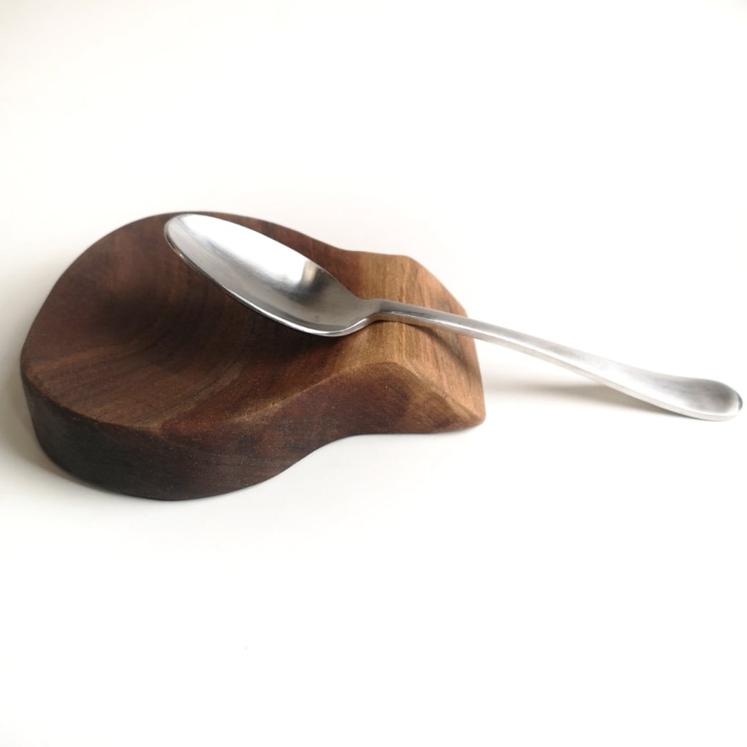 Live Edge Black Walnut Spoon Rest: Engraved Wood Kitchen Decor - Etsy