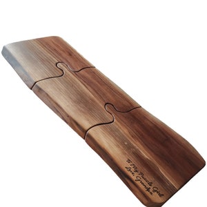 Custom 3 Piece Wooden Puzzle Cutting Board Set: Personalized Black ...