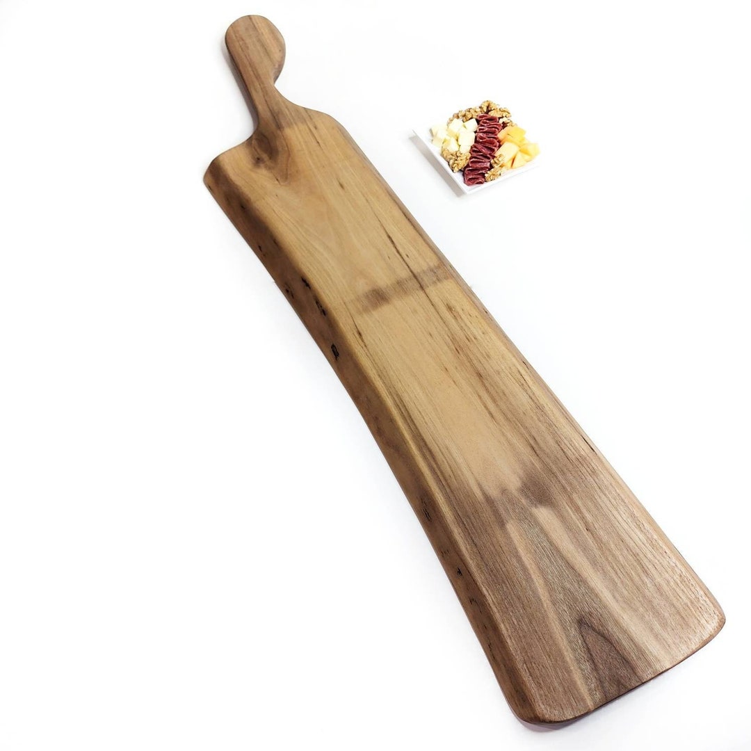 Long Charcuterie Board Wooden Cutting Board With Handle - Etsy