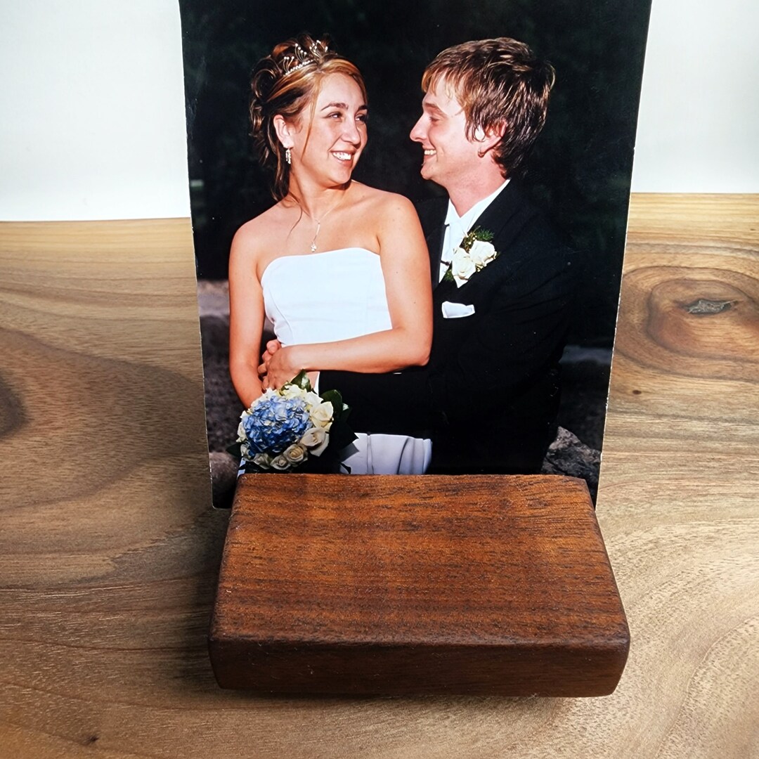 Wood Photo Stand - Wooden Photo Display Block - Mother's Day Photo ...
