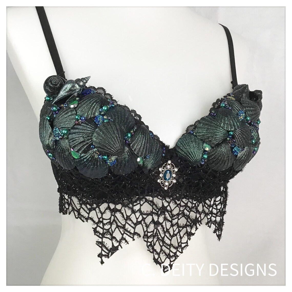 34B Black Mermaid Bra Rave Bra Festival Bra Premade 34B - Etsy