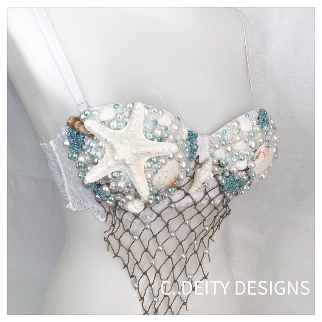 34C Aqua Mermaid Bra| Rave Bra| Festivalbra 34C* - AQUA SHIMMER ...