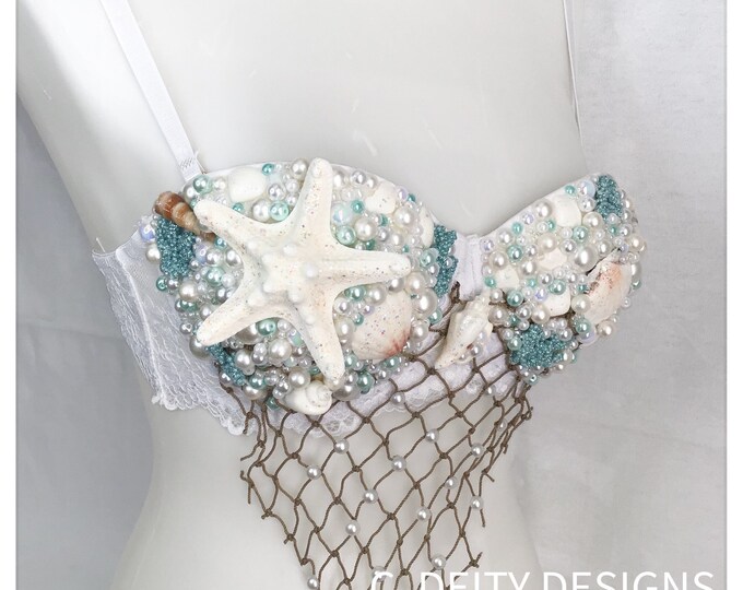 34C Aqua Mermaid Bra| Rave Bra| Festivalbra 34C* - AQUA SHIMMER ...