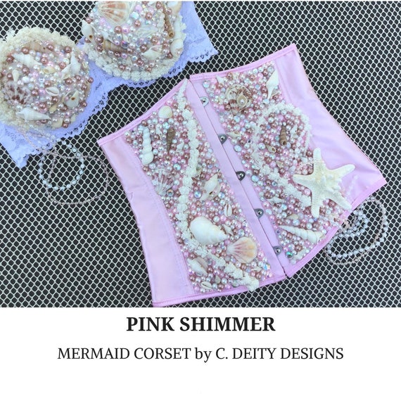 Mermaid Corset Underbust Satin Corset Mermaid Costume PINK - Etsy