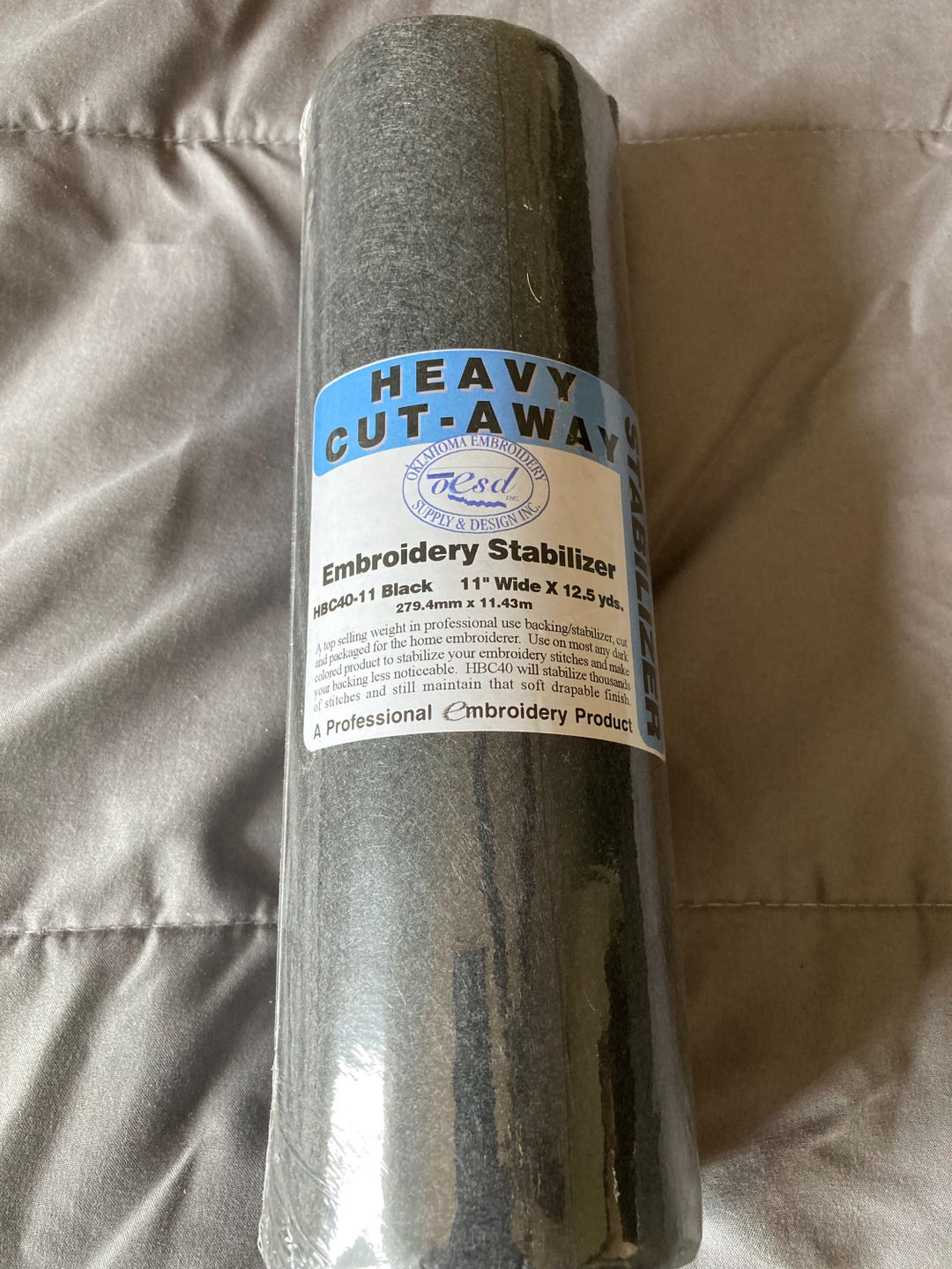 OESD Heavy Cut-away Embroidery Stabilizer HBC40-11 Black 11" Wide X 12. ...