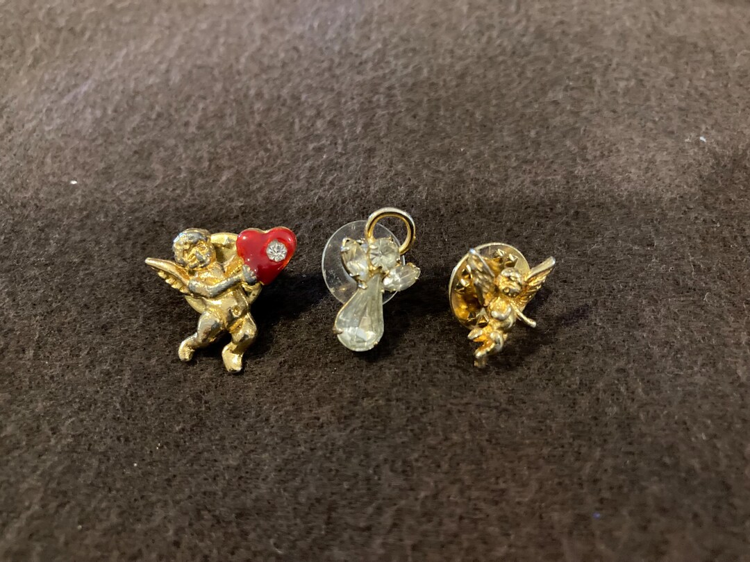 3 Small Angel Pins - Etsy