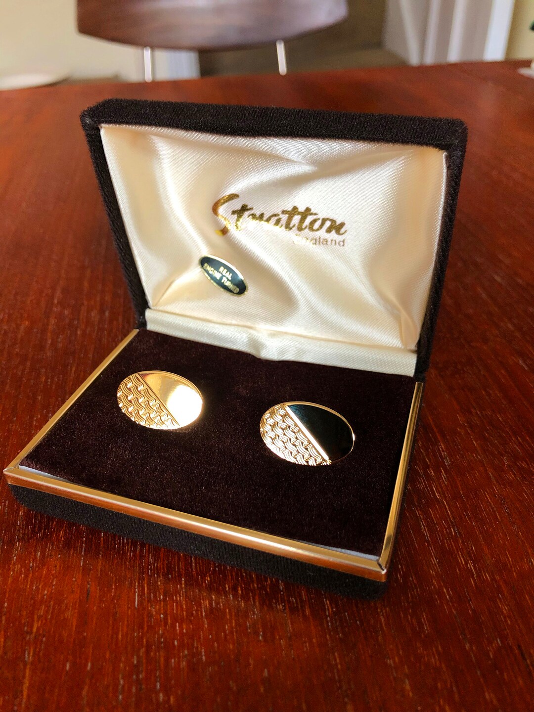 Vintage Stratton Engine-turned Cufflinks - Etsy