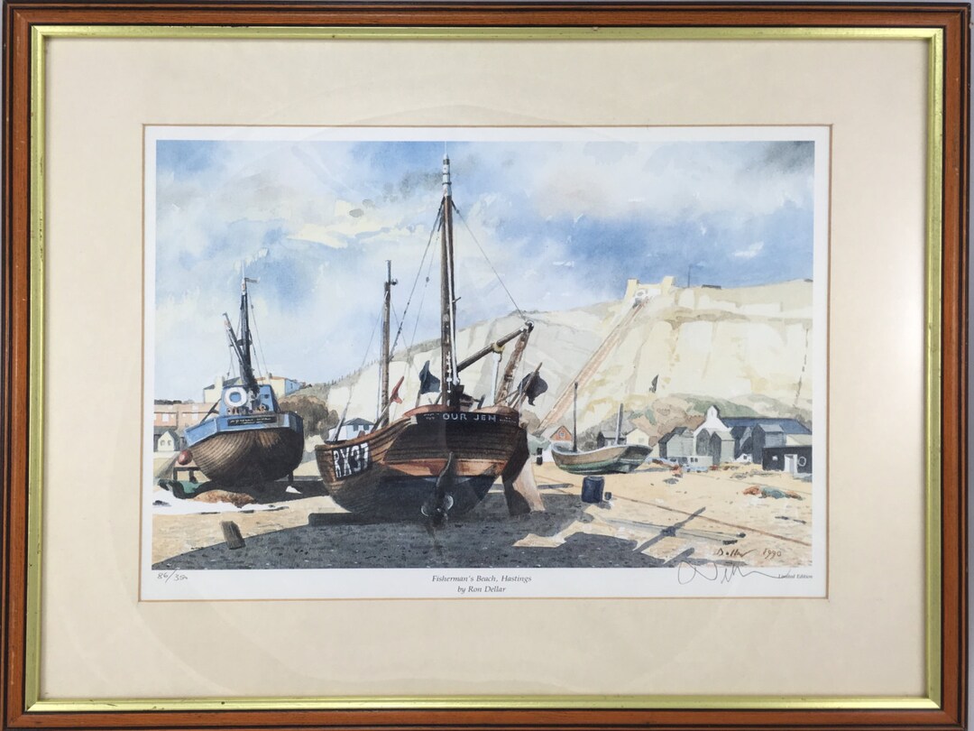 Limited Edition, Signed Fine Art Print fisherman's Beach, Hastings by ...