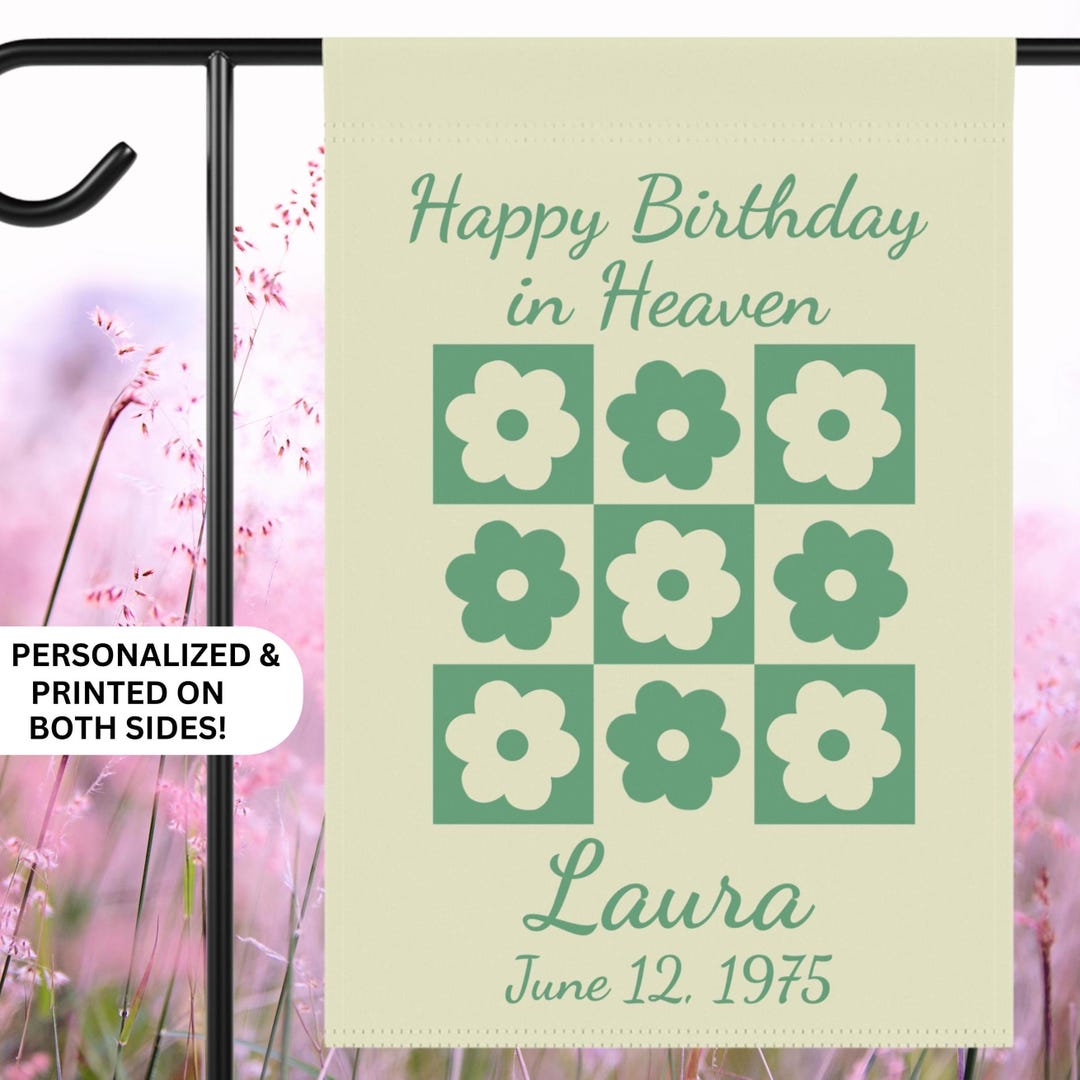 Happy Birthday Memorial Garden Flag, Personalized Memorial Gift, in ...