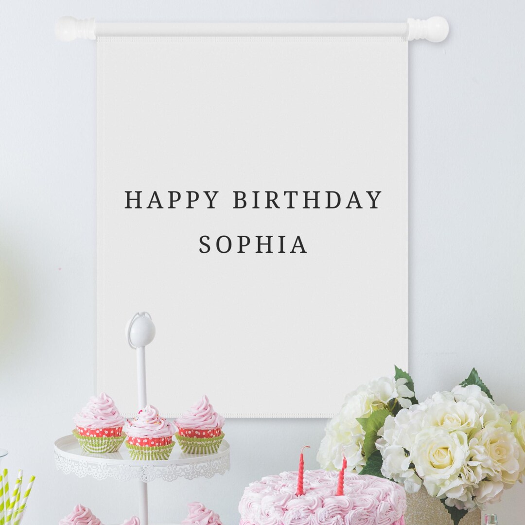 Personalized Birthday Name Flag, Birthday Banner, Custom Birthday ...