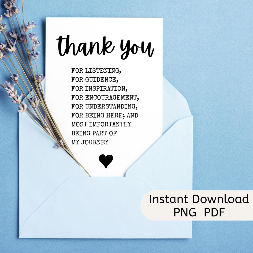 Printable Thank You Card, Appreciation Card, Greeting Card, Printable ...