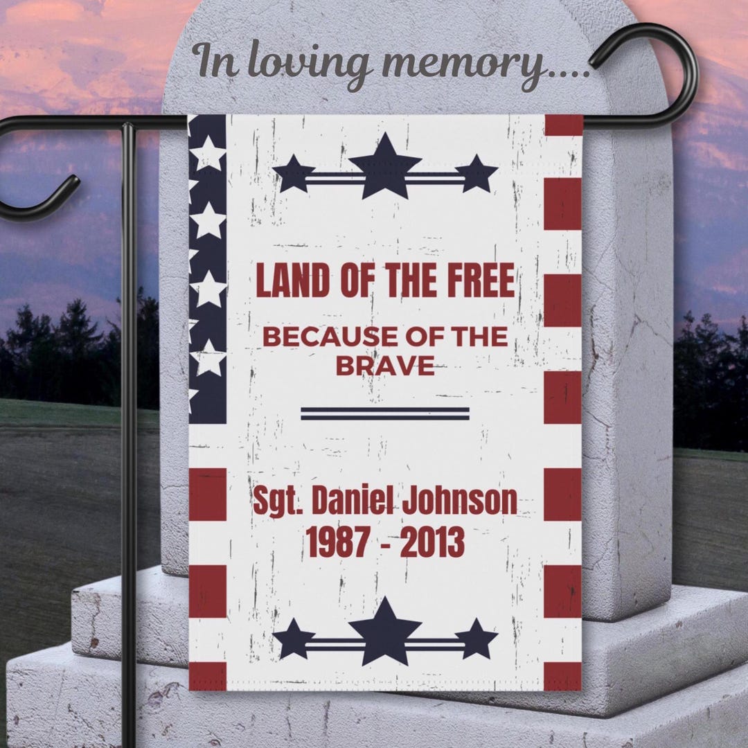 Military Memorial Garden Flag, in Loving Memory Flag, Sympathy Flag ...