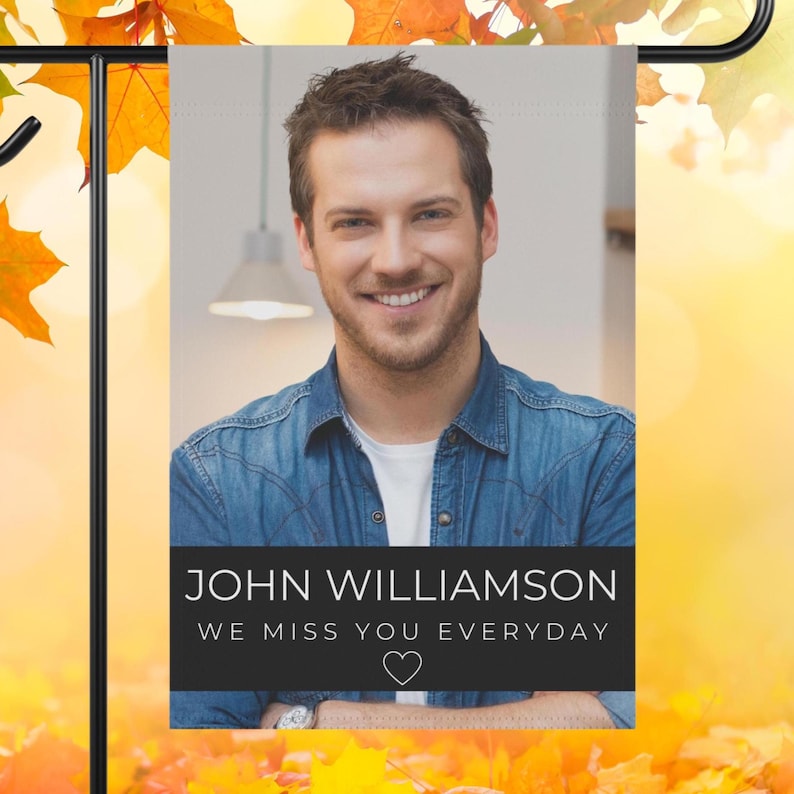 Personalized Memorial Garden Flag, Memorial Gift, Photo in Memory of ...