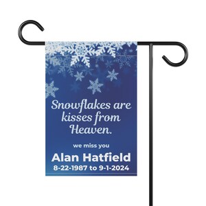 Personalized Memorial Garden Flag, Custom Winter Outdoor Decor Sympathy ...