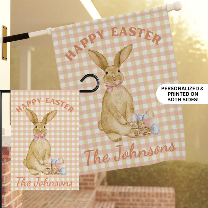 Personalized Easter Decor, Spring Garden Flag, Outdoor Easter Yard Art ...