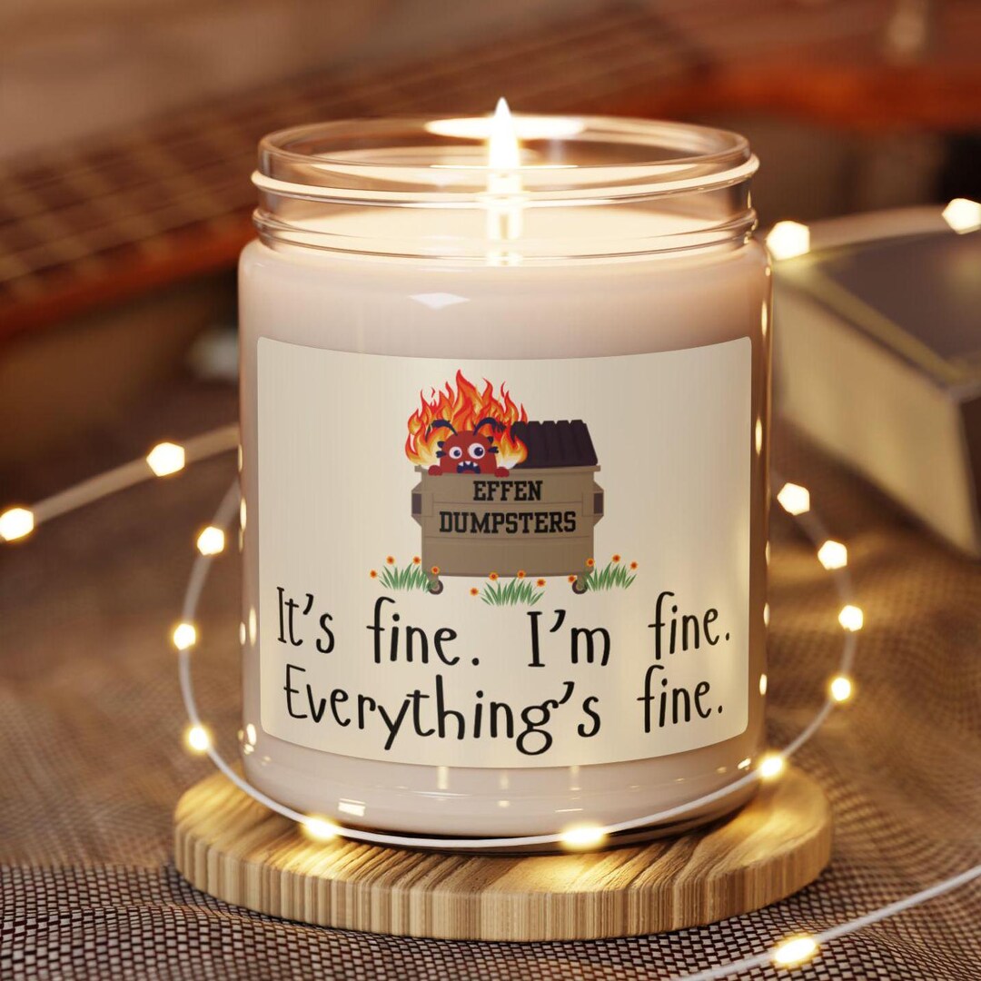 Dumpster Fire Candle, Funny Everything is Fine, Burning Dumpster Fire ...