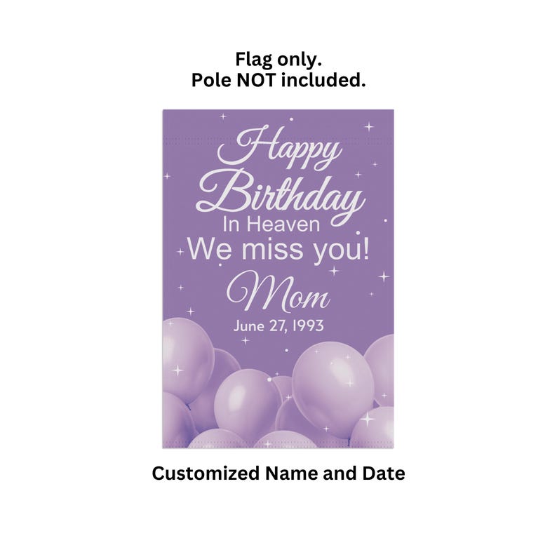 Custom Heavenly Birthday Memorial Flag Loss of Mother Mom Memorial ...