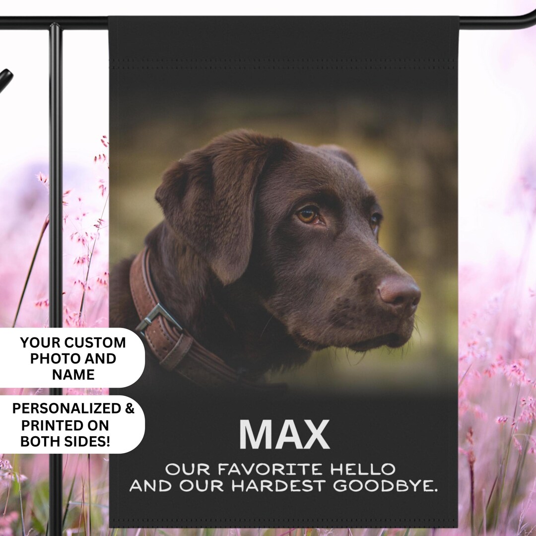 Personalized Pet Memorial Garden Flag - Custom Photo Pet Flag for Dog ...