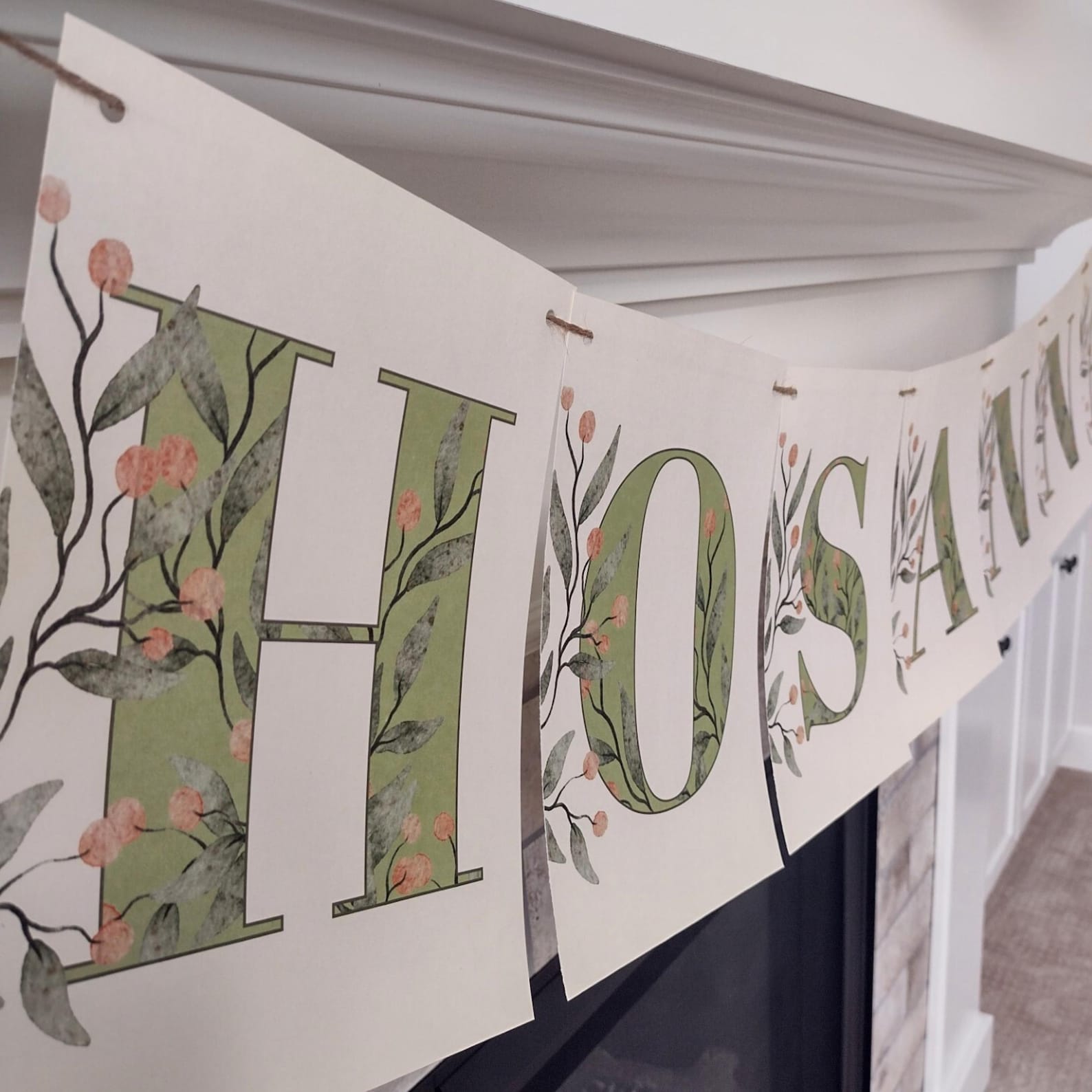 HOSANNA PRINTABLE Banner, Palm Sunday Sign Holy Week Banner, Easter ...