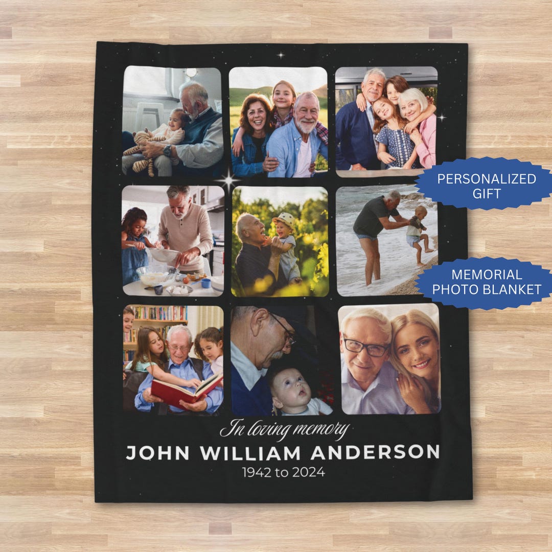 Personalized Photo Blanket, Memorial Blanket With Picture, Custom ...