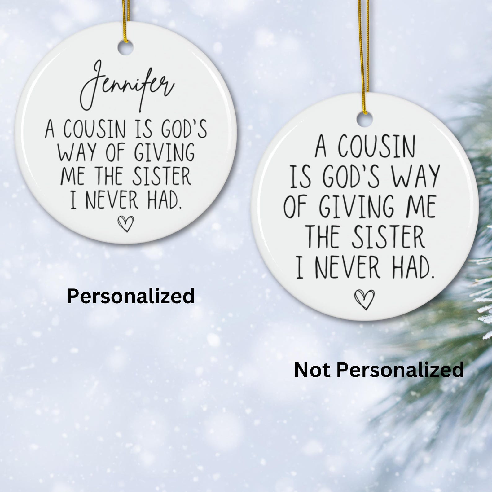 Custom Cousin Gifts, Cousin Ornament, Personalized Gift for Cousin ...