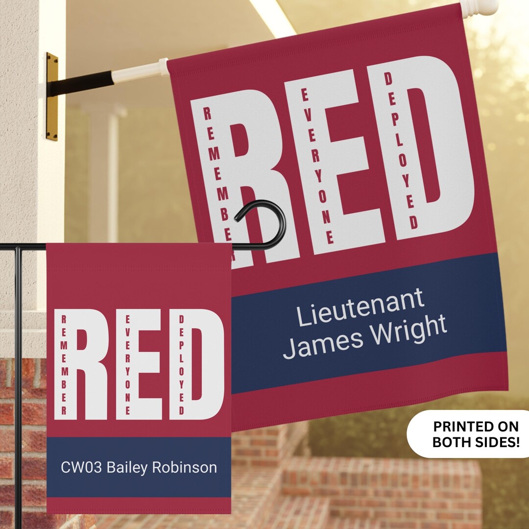Custom Red Friday Flag Remember Everyone Deployed RED Yard Sign USA ...