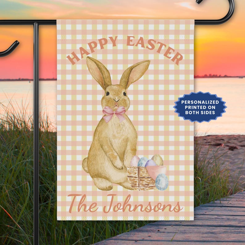 Personalized Easter Decor, Spring Garden Flag, Outdoor Easter Yard Art ...