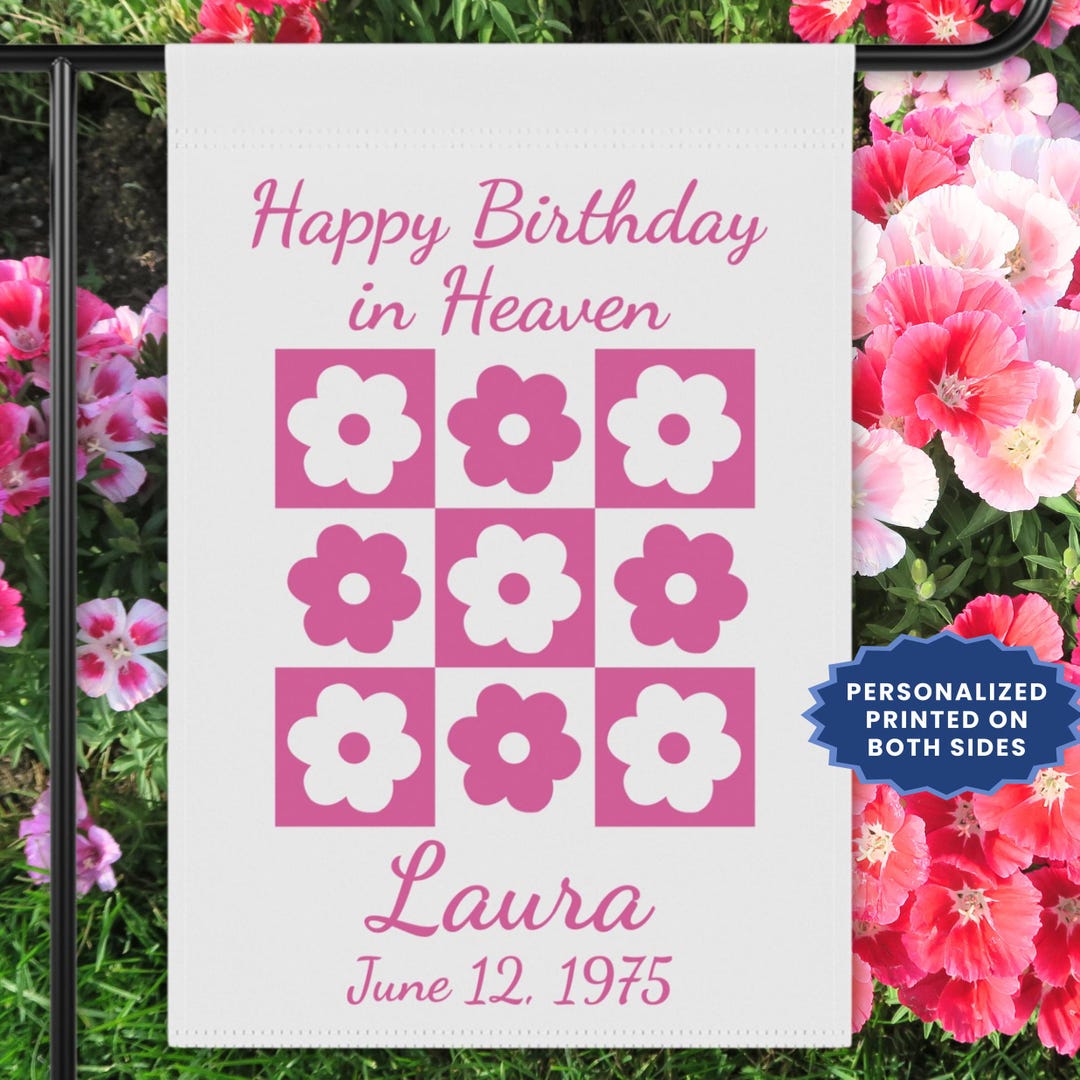Happy Birthday Memorial Garden Flag, Personalized Memorial Gift, in ...