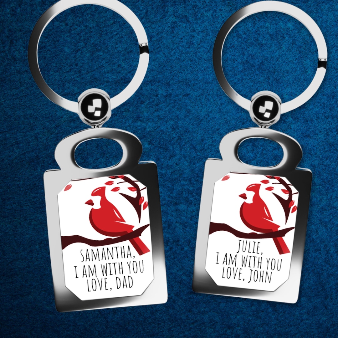 Custom Memorial Keychain, Cardinal Memorial Gift, Cardinal Keychain ...