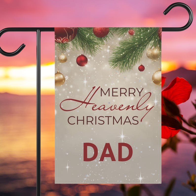 Personalized Heavenly Christmas Memorial Garden Flag, Custom Christmas ...