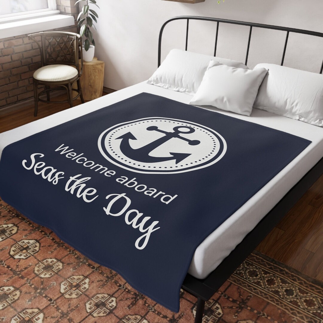 Personalized Boat Blanket Boat Accessories Nautical Blanket Bedding ...