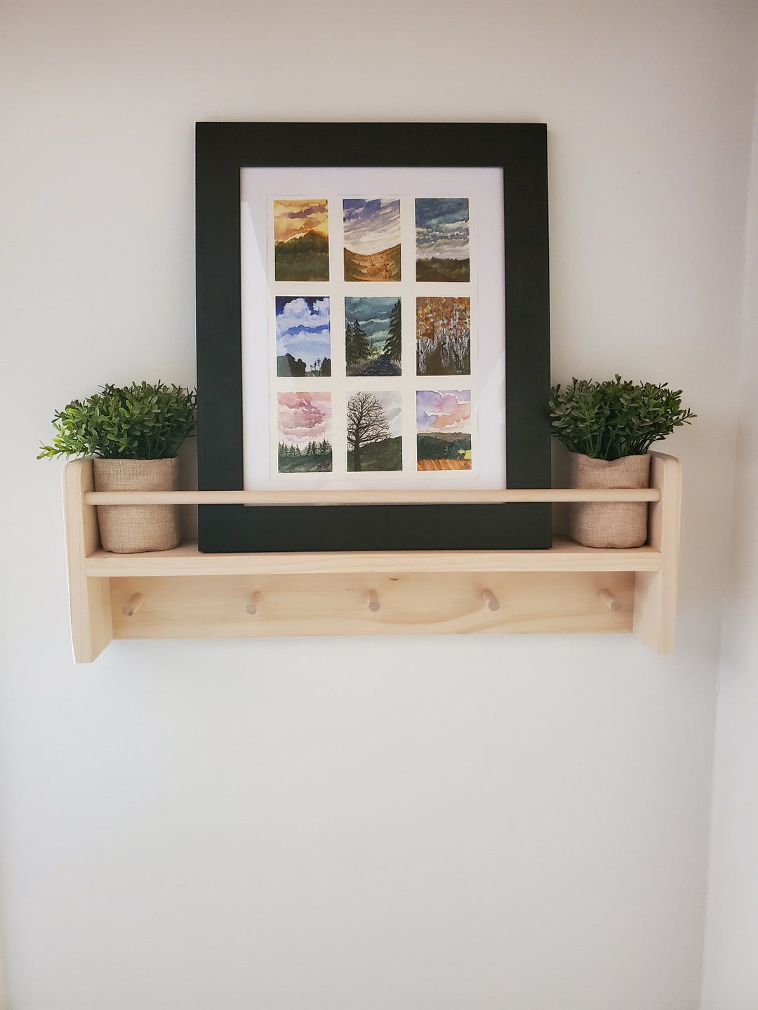 Natural Pine Combination Shelf (custom Sizing Available), Nursery ...